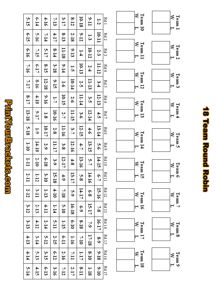 18 Team Round Robin