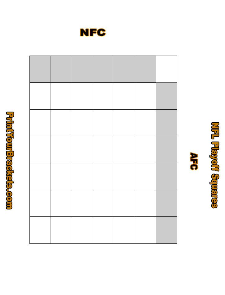 Printable Nfl Squares - Printable Templates
